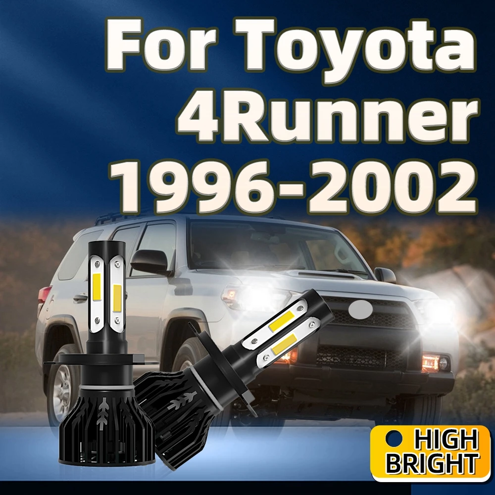 2Pcs H4 LED 30000LM Car Headlight 6000K Bulbs 4Side CHip For Toyota ...