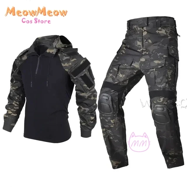 Call of Duty Ghost Cosplay Tactical Suit Combat Camo Uniform Black Blue ...
