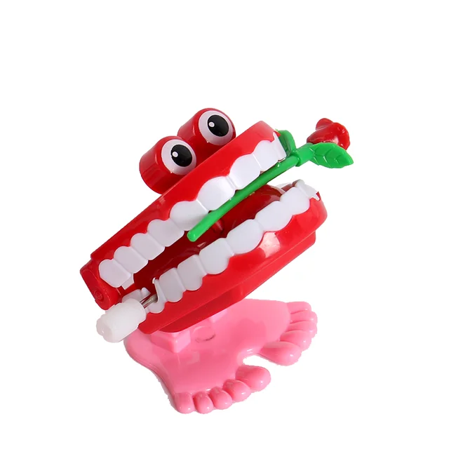 1pcs Clockwork Toy Upper Chain Jumping Tooth Toy Children Jump Teeth ...
