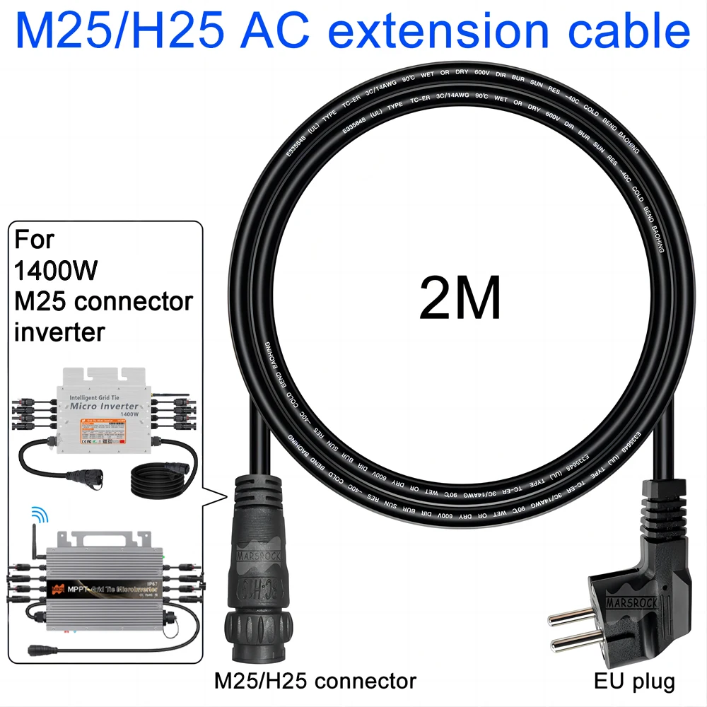 2M-AC-Power-Extension-Cord-220V-EU-M25-H25-With-3-Core-Connector-And-EU ...