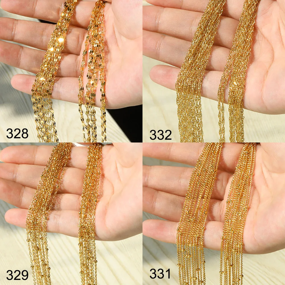 10Pcs-Lot-45cm-Stainless-Steel-Gold-Color-Chains-Necklace-For-Women ...