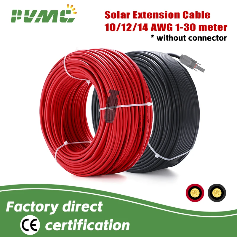 Free-Shipping-solar-pv-cable-Panel-Stecker-wire-Black-Red-2-5-4-6mm2 ...