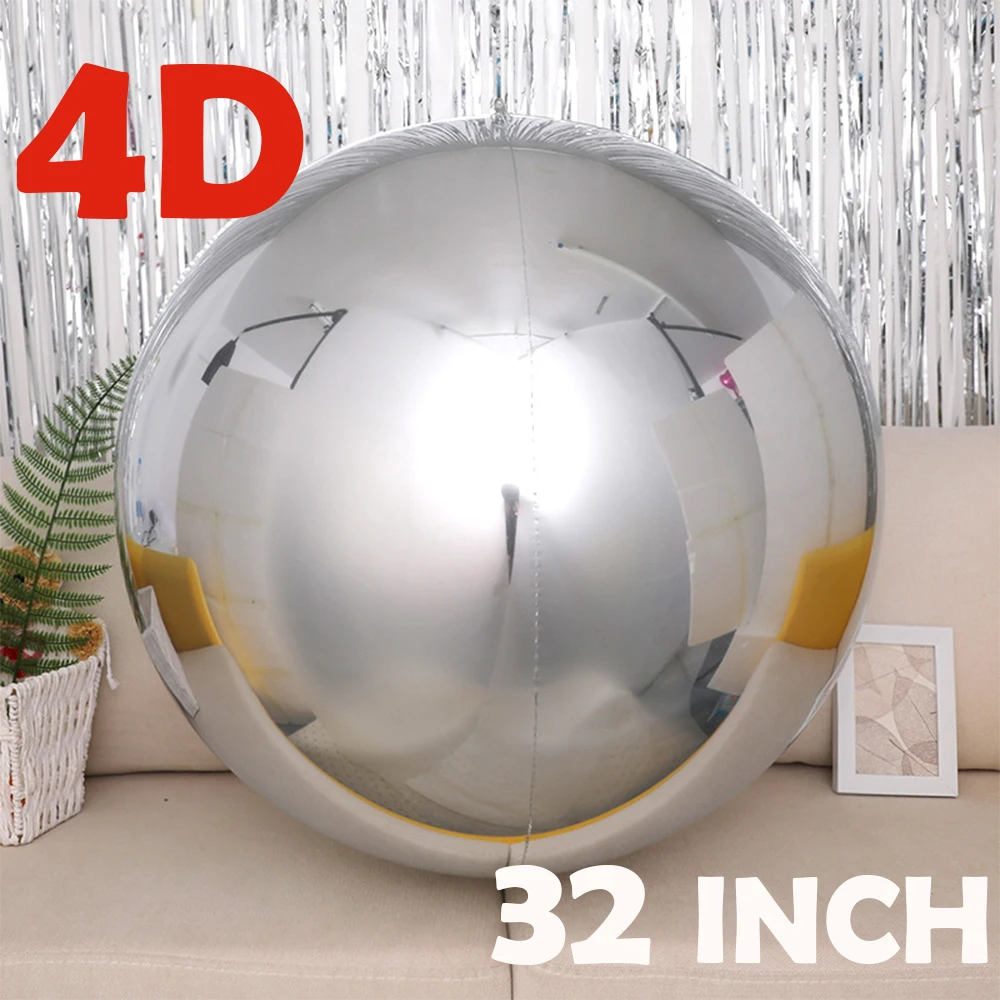 32inch-Gold-Silver-4D-Balloon-Foil-Mylar-Sphere-Balloon-for-Birthday ...