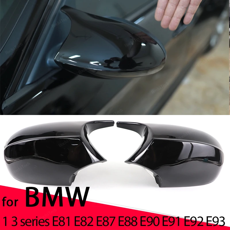 Carbon Fiber Pattern Black Side Mirror Cover Caps For Bmw 1 3 Series ...