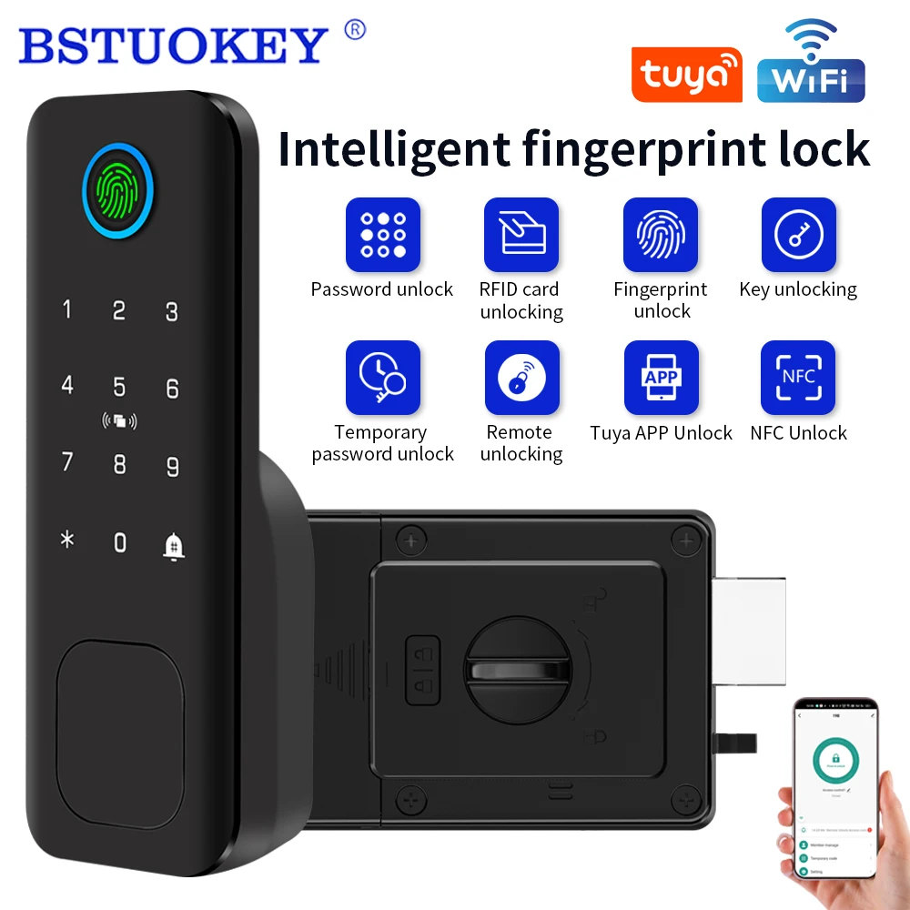 Wifi Rust Proof Fingerprint Tuya App Outdoor Lock Remote Control Power ...