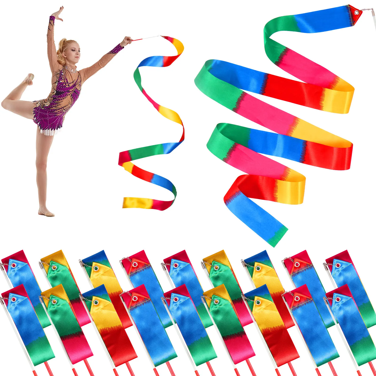 18pcs-Ribbons-for-Gymnastics-78-7-Inch-Sparkling-Dance-Ribbon-Rainbow ...