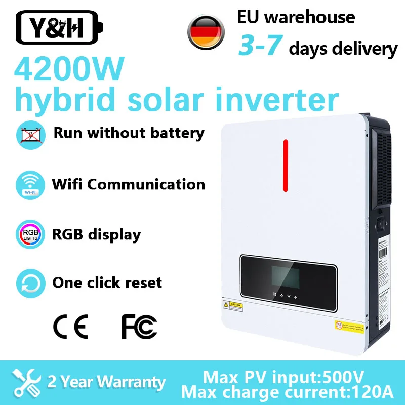 Y-H-4200W-Solar-Hybrid-Inverter-24V-Battery-AC220V-hybrid-Ongrid-Tie ...