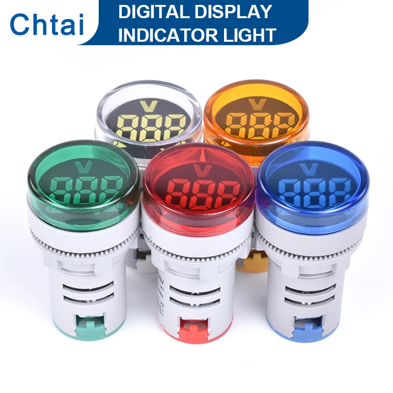 22MM AD16-22DSV Type AC 20-500V DC6~100V Mini Voltage Meter LED Digital ...