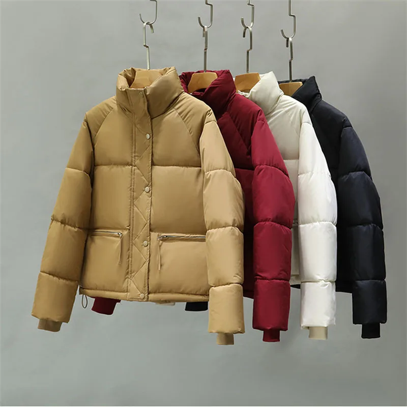 2025 Autumn Winter Overcoat Cotton-padded Coat Women Stand-up Collar ...