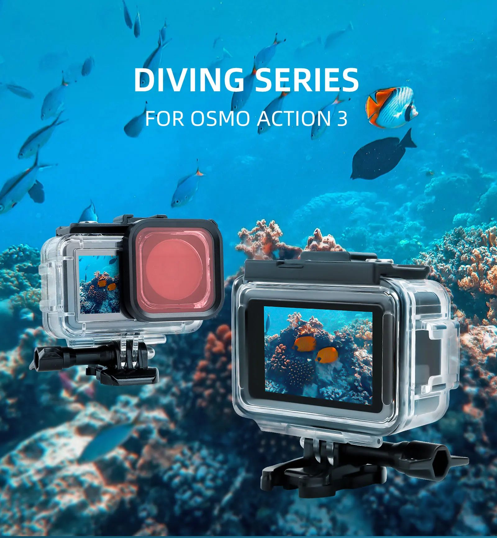 Diving Filter Waterproof Case Buoyancy Stick 40m Depth Waterproof Kit ...