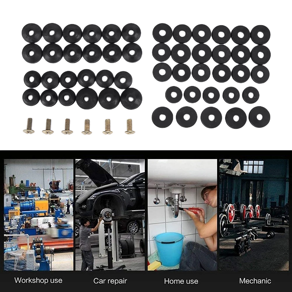 58-Pcs-Faucets-Worn-Washer-Replacement-Set-Flat-and-Beveled-Faucet ...