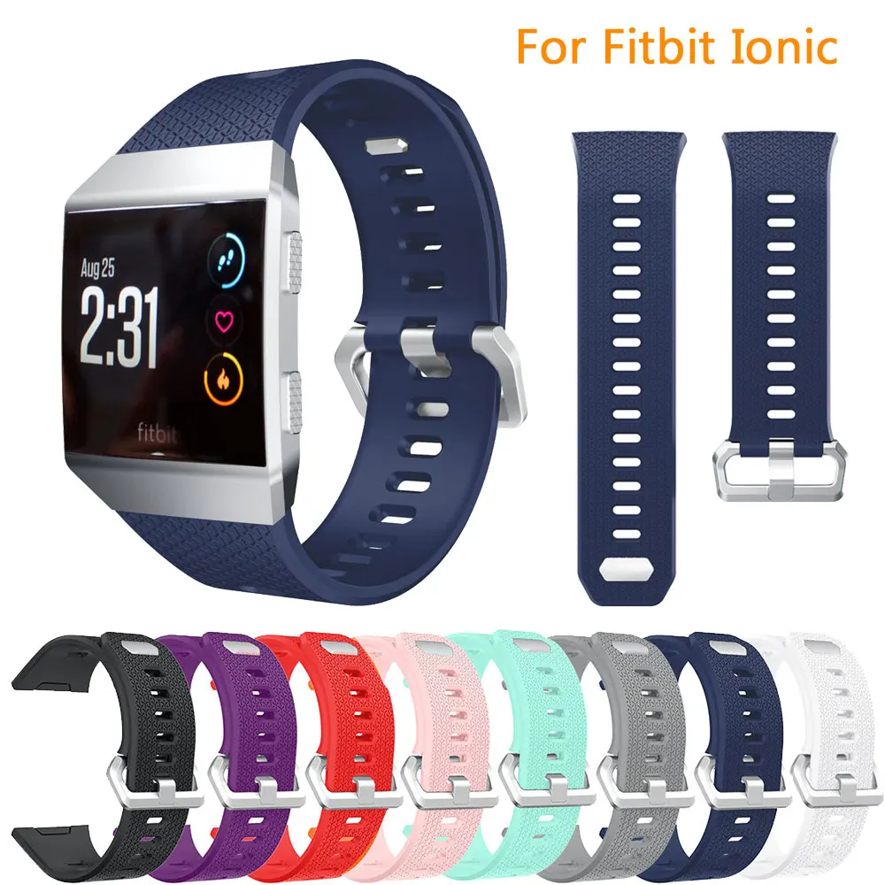 Silicone-Watch-Band-Soft-Strap-For-Fitbit-Ionic-Watchbands-Replacement ...