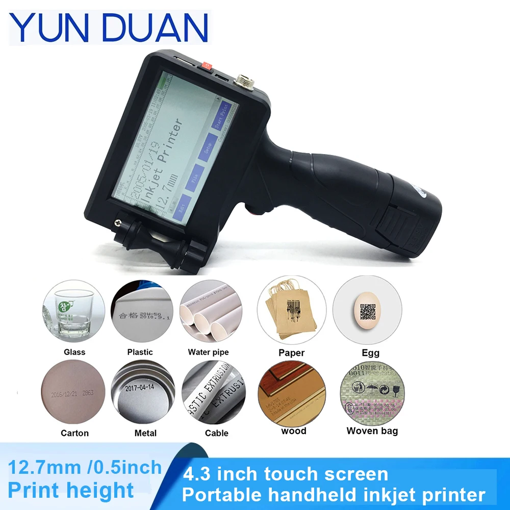 1/2inch Touch Handheld Inkjet Printer Laser Coder Label Print Machine ...