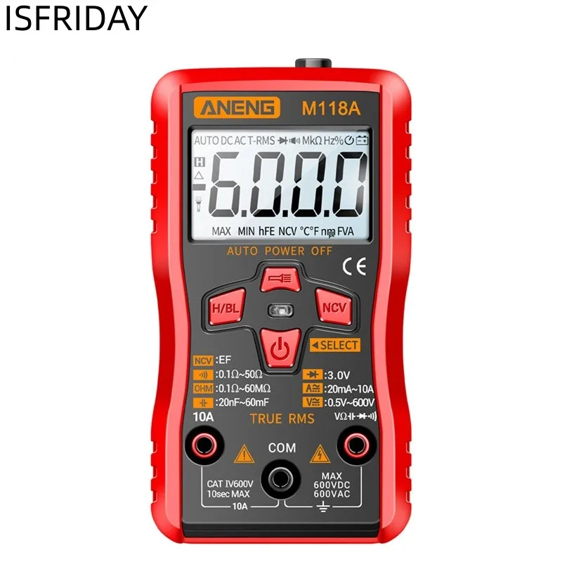 Mini multímetro Digital M118A, medidor automático de True Rms, con ...