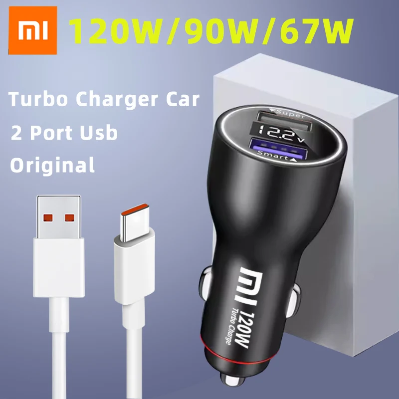 Xiaomi-Car-Charger-120w-90w-67w-Turbo-Fast-Charge-Dual-Usb-Auto ...