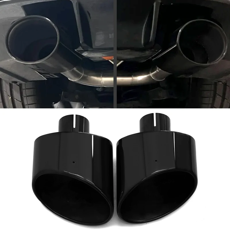 2pcs/lot 304 Stainless Steel Universal Car Exhaust Tailpipe 180mm ...