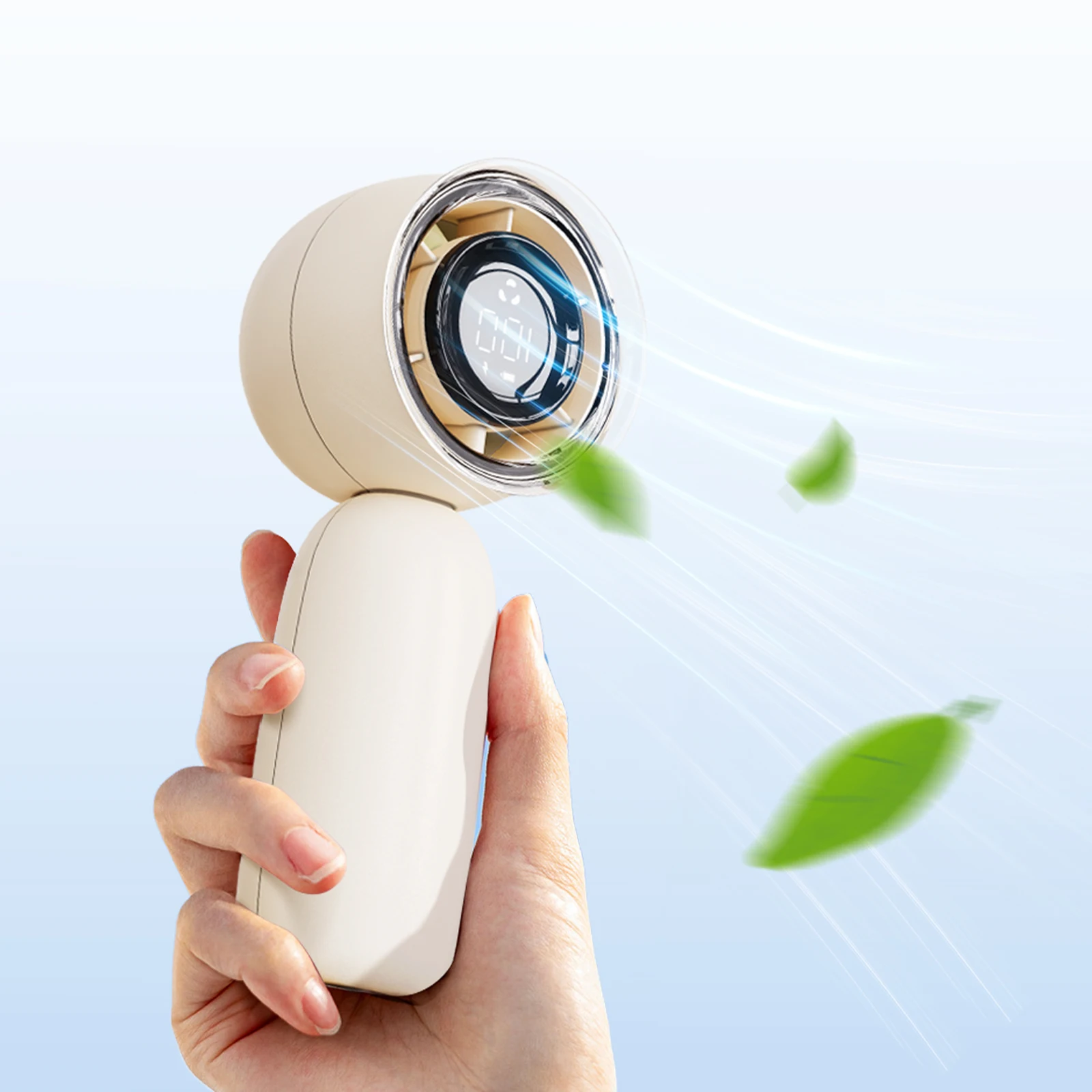 Eary-Mini-Smart-LED-Display-Handheld-Fan-4-Gear-Wind-Cooling-Tool ...