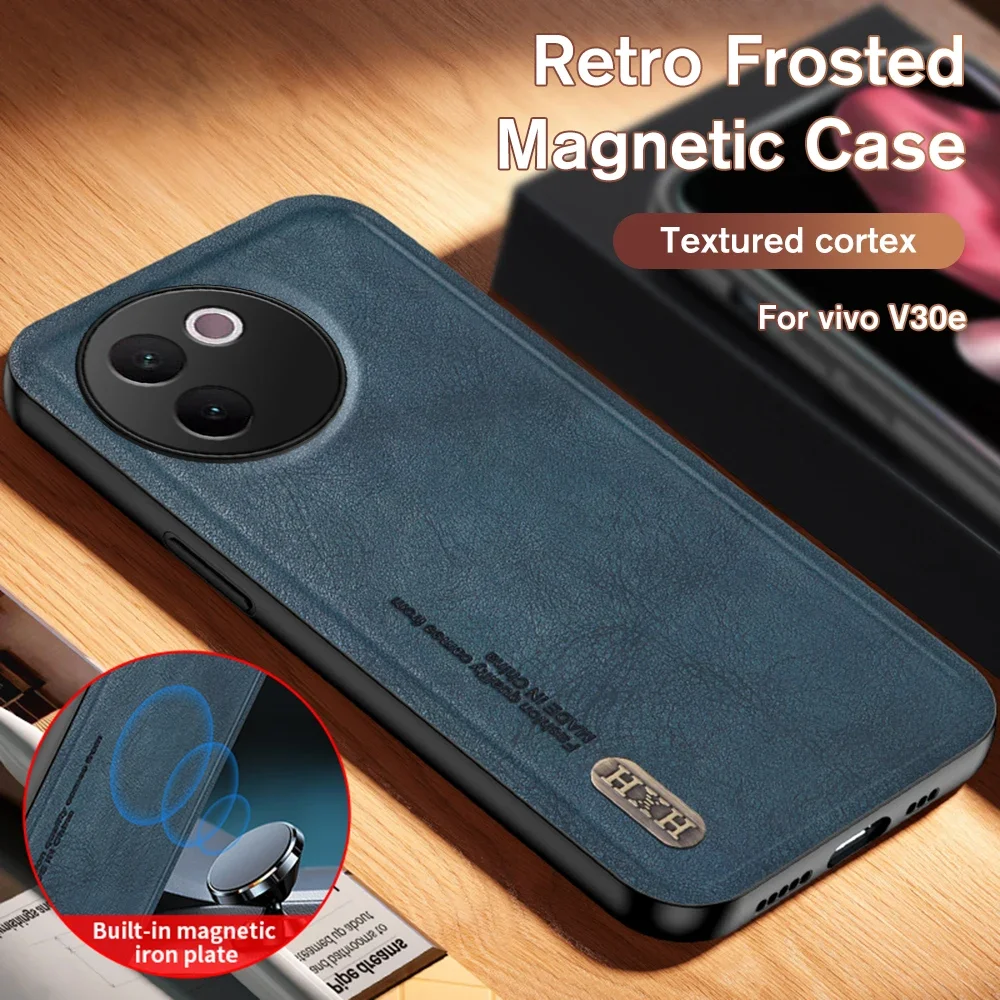 Retro-Frosted-Magnetic-Holder-Leather-Case-For-vivo-V30e-V30-V-30-e-30e ...