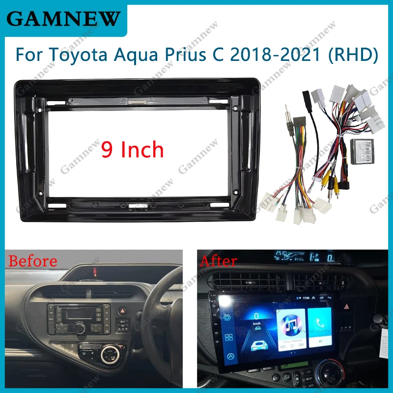 9 Inch Car Fascia Frame Adapter Canbus Box For Toyota Aqua Prius C 2018 ...
