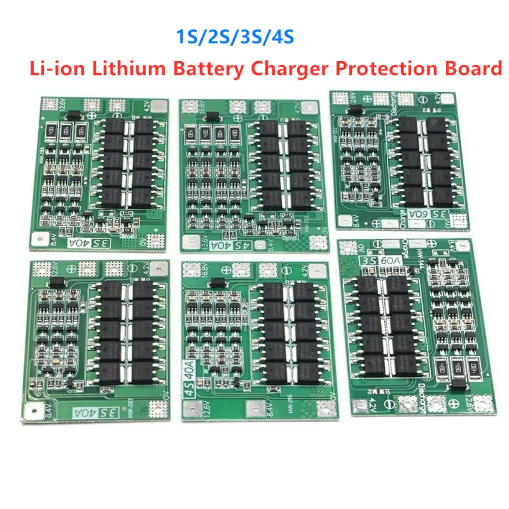 1S / 2S / 3S / 4S BMS Balance 20A 30A 40A 60A 12V/24V Li-Ion Lithium ...
