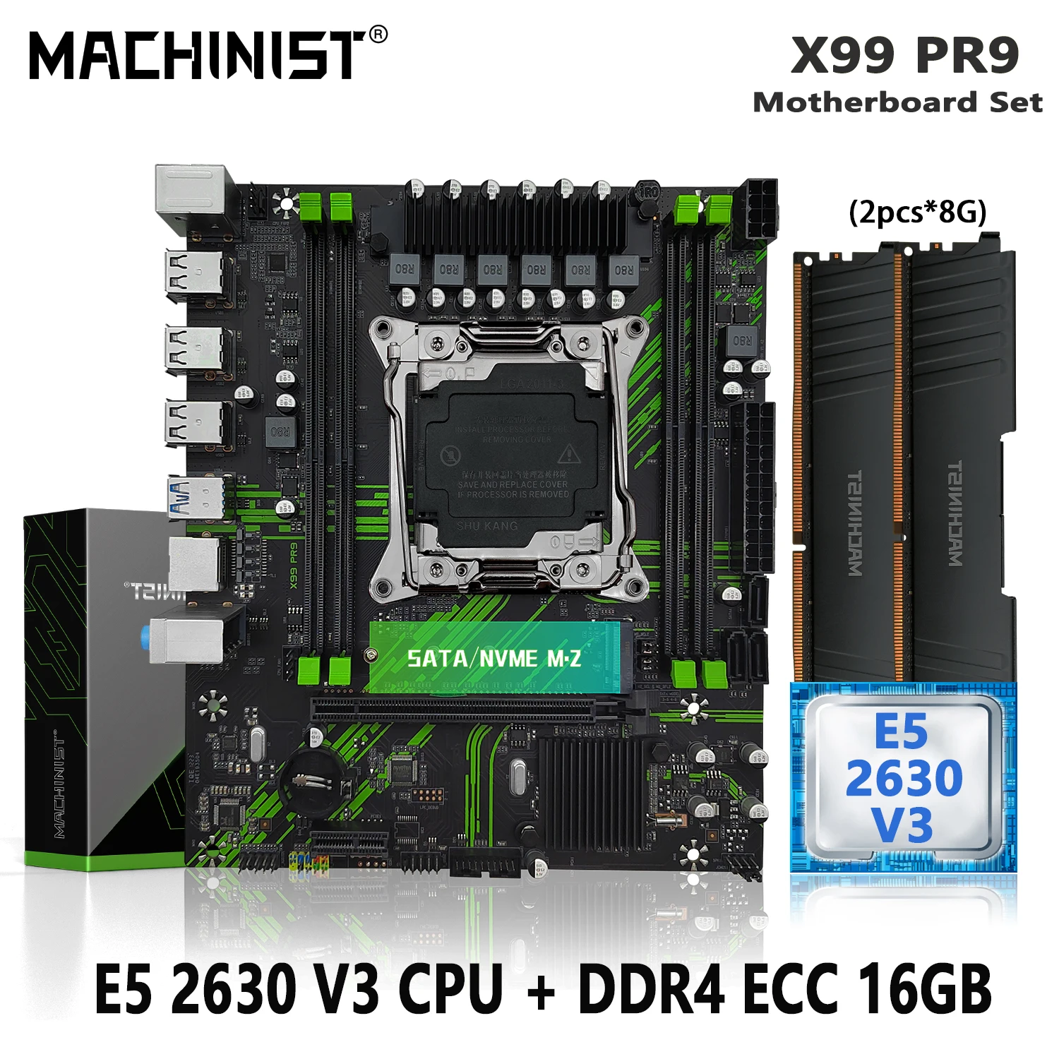 MACHINIST-X99-Set-PR9-Motherboard-LGA-2011-3-Xeon-Kit-E5-2630-V3-CPU ...