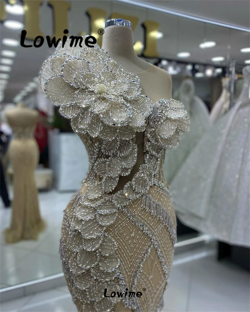 Champagne-5D-Flowers-Arabic-Luxury-Evening-Gowns-Aso-Ebi-Crystals ...
