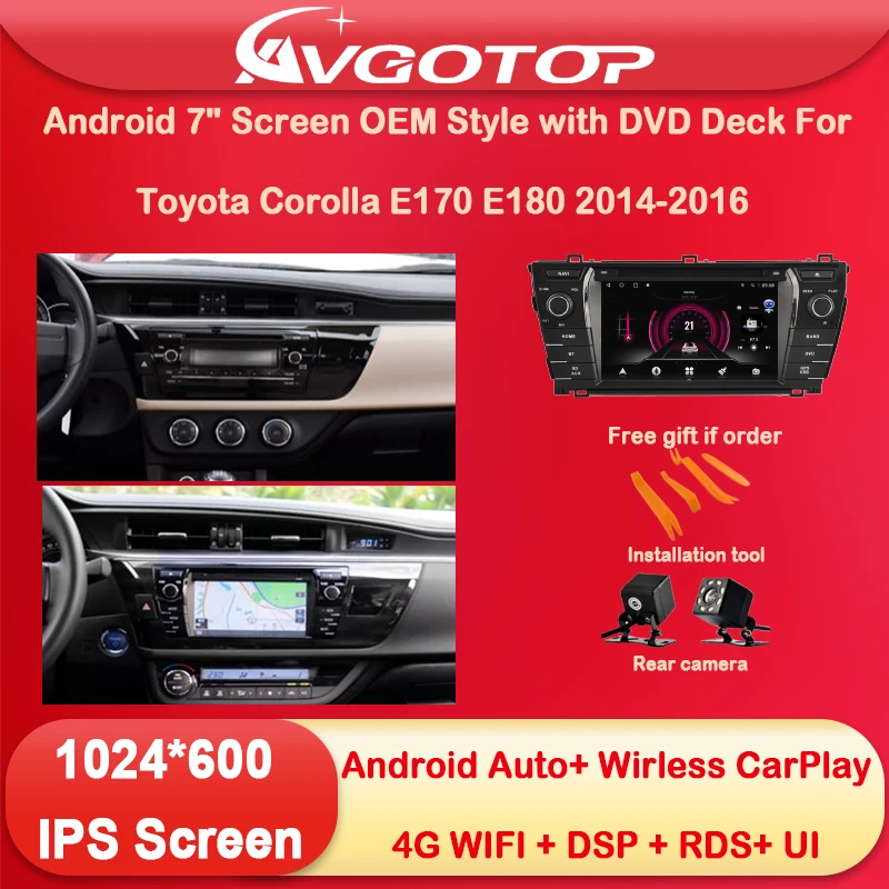 7-Screen-OEM-Style-with-DVD-Deck-For-Toyota-Corolla-E170-E180-2014-2016 ...