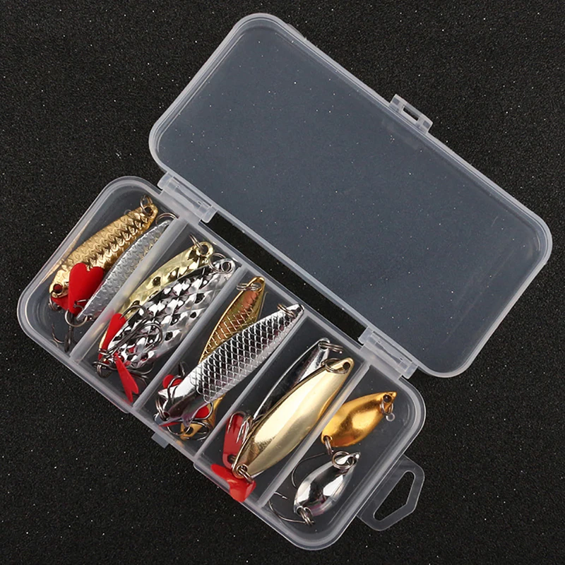 10Pcs-Fishing-Metal-Spoon-Lure-Kit-Set-Gold-Silver-Baits-Sequins ...