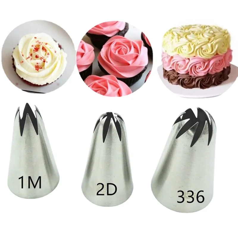 3pcs-set-Rose-Pastry-Nozzles-Cake-Decorating-Tools-Flower-Icing-Piping ...