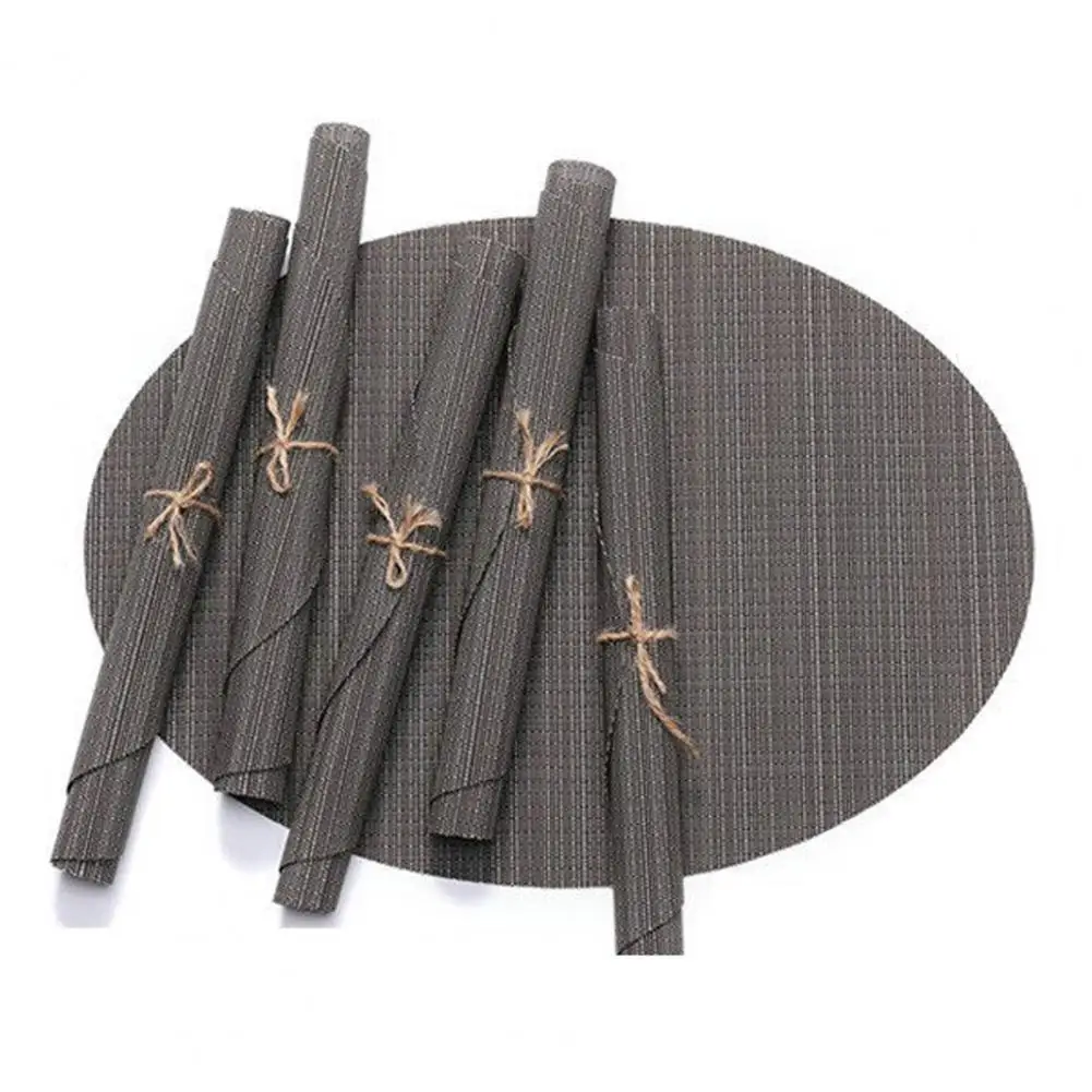 Heat-Resistant-Table-Mats-Oval-Placemat-Bamboo-Pattern-Placemats-Non ...