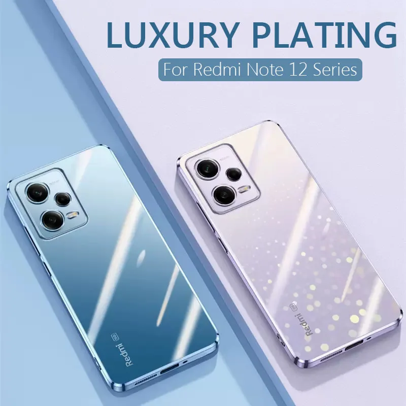 Luxury Plating Soft Clear Back Cover On For Xiaomi Redmi Note 12 Pro ...