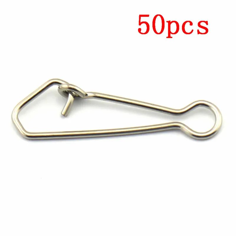 50pcs-Stainless-Steel-Fishing-Swivels-Hooked-Snaps-Fishing-Hook-Line ...