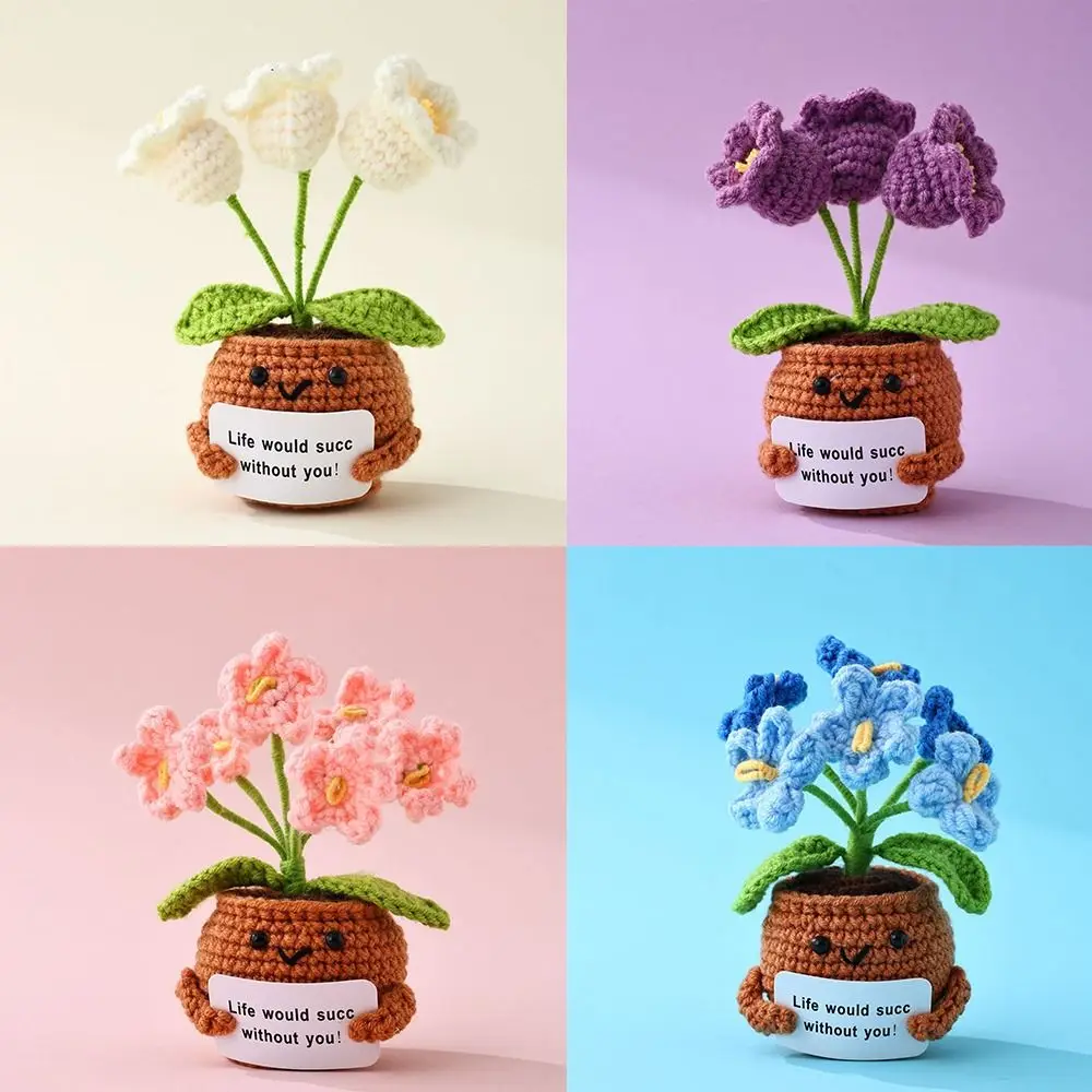 Positive-Flower-Positive-Support-Crochet-Flower-Knitted-Plant-Positive ...
