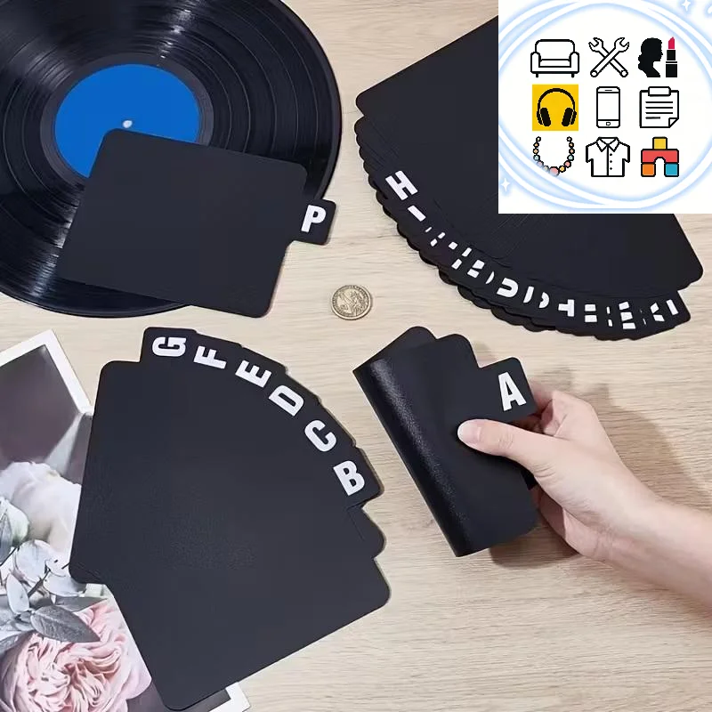 26pcs CD/DVD/Vinyl Record Organizer Dividers A-Z Alphabet File Storage ...
