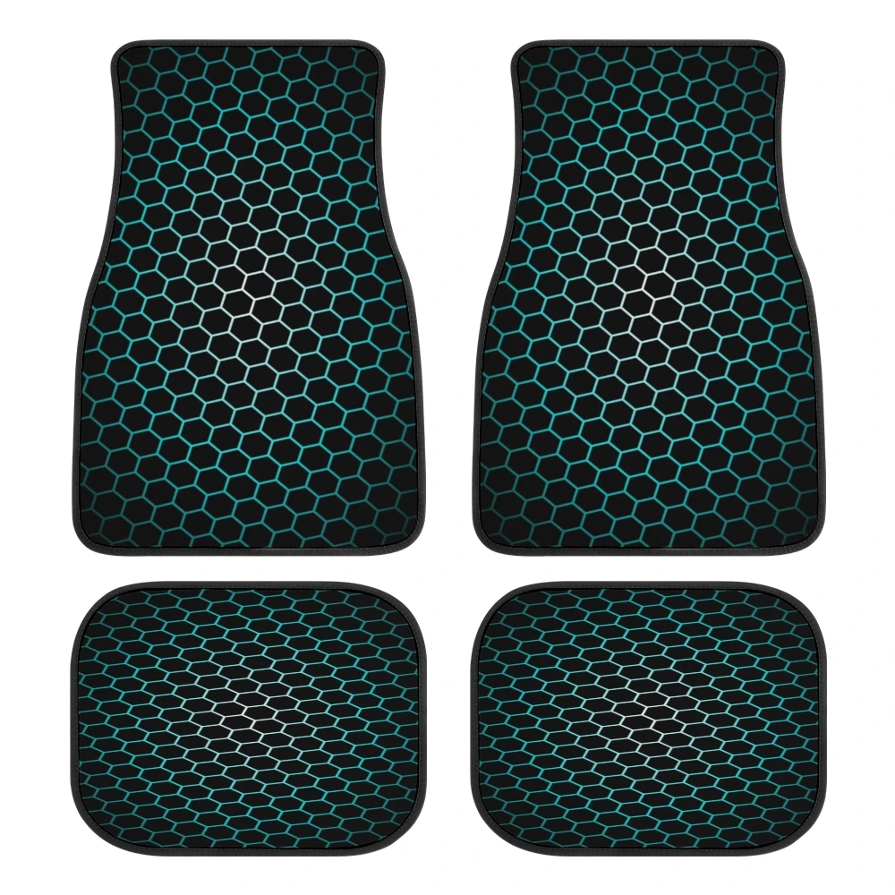 Honeycomb-Hexagon-Printed-Car-Floor-Mats-Upholstery-Accessories-Rubber ...