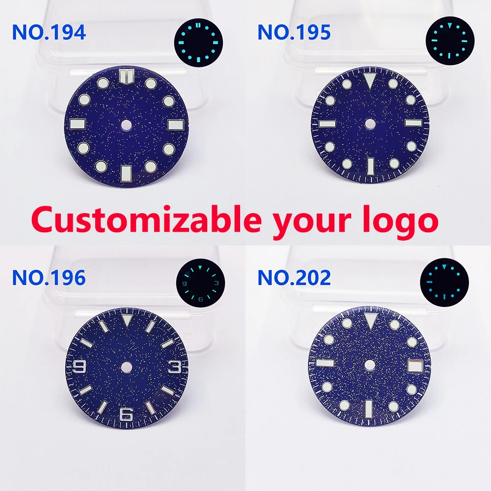 New-Starry-Sky-Style-nh35-dial-28-5mm-blue-glow-customizable-text-and ...