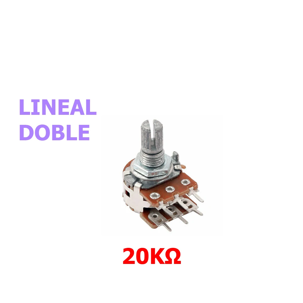 Potenciometro B20K lineal doble 20k OHM kΩ linear double potentiometer ...