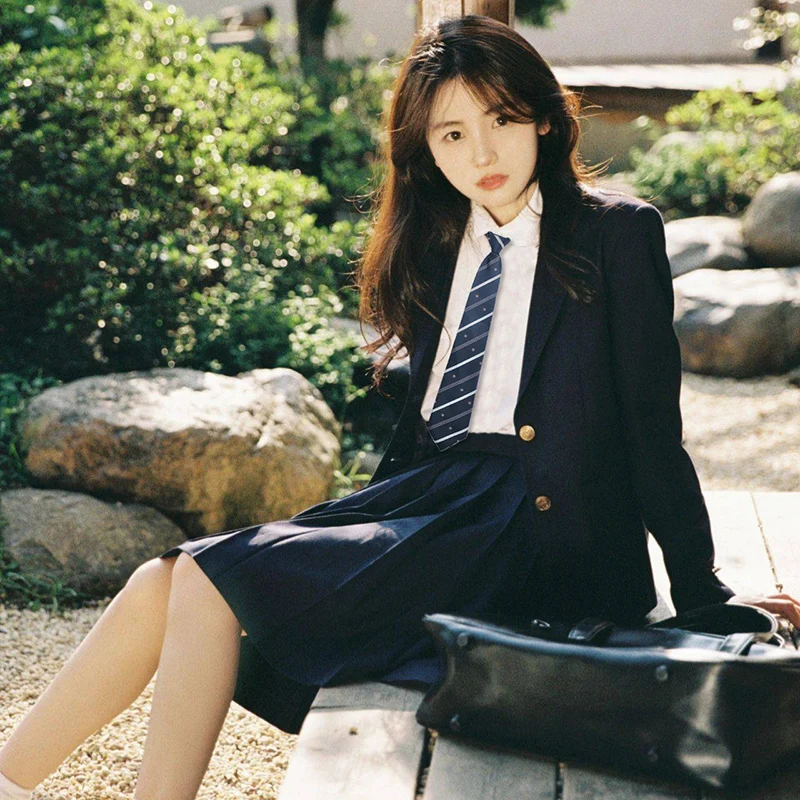 일본 고등학교 코트, 남색 JK DK 정장, 졸업 유니폼, 긴팔 셔츠, 일본 여학생 블레이저, 세이후쿠