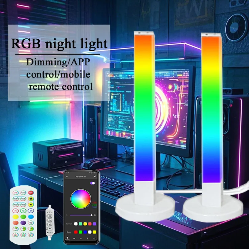 RGB LED Floor Lamp Remote Control Music Corner Lighting Smart Modern ...