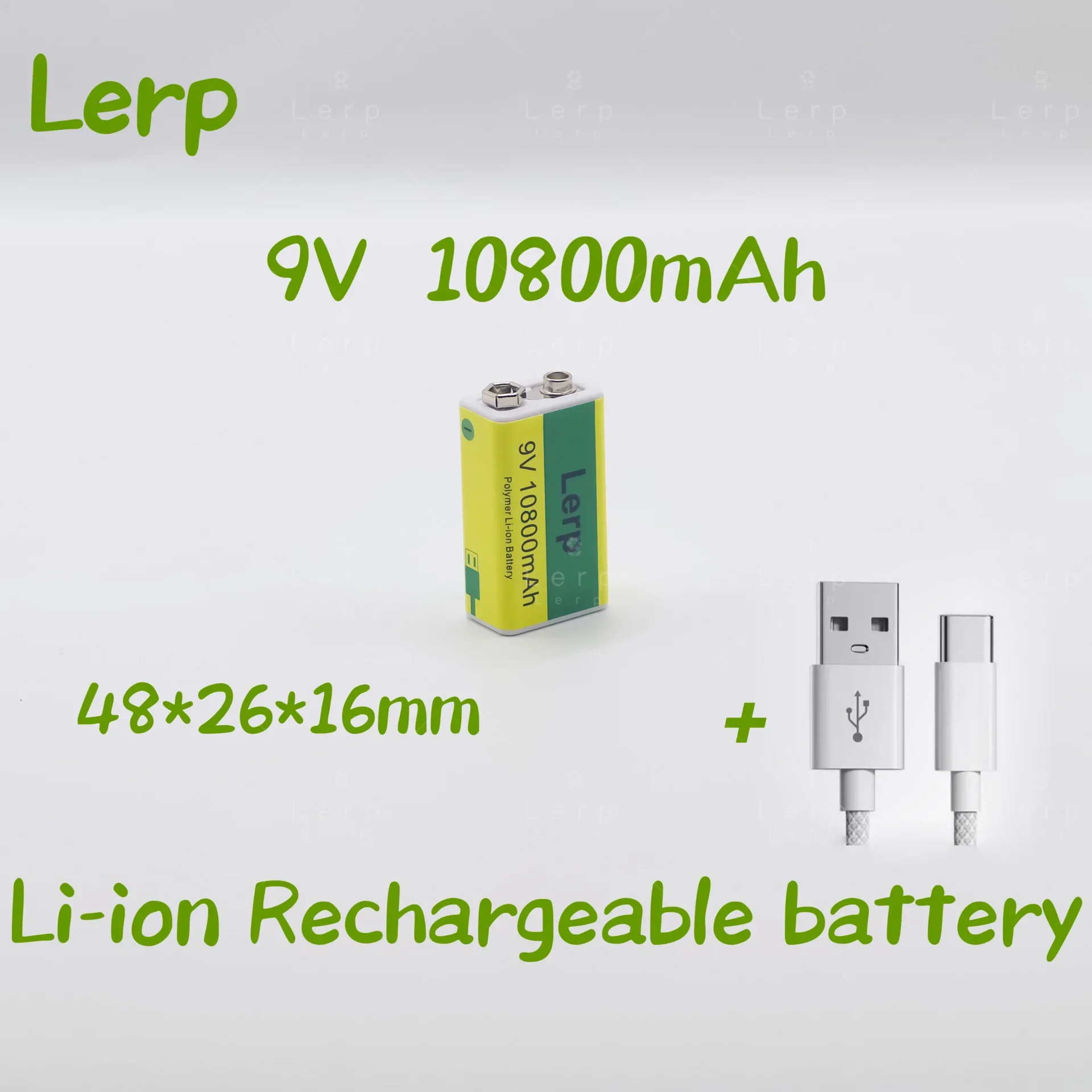 Multimeter-rechargeable-lithium-ion-battery-9V-battery-10800mAh-mini ...