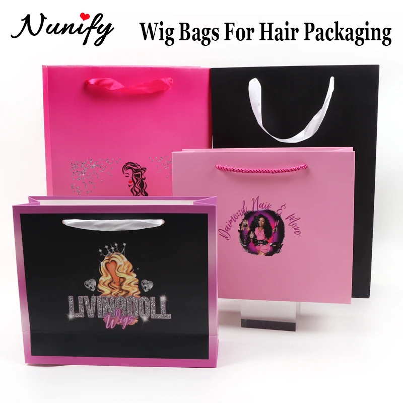 Personalized Wig Bags Packaging Customize Paper Bags With Own Logo ...