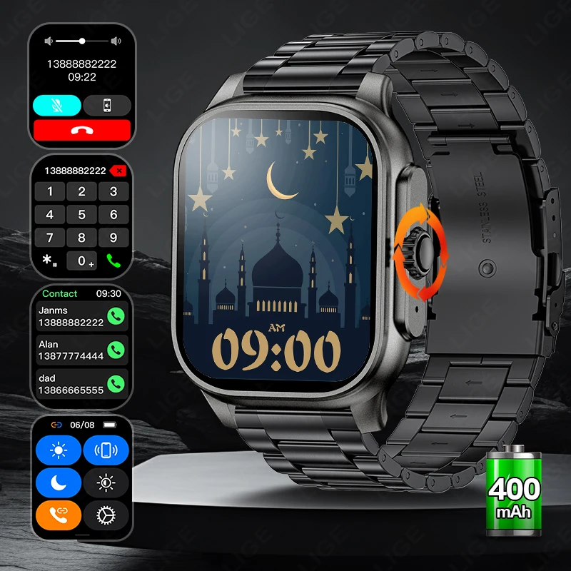 New LIGE Smart Watch with Qibla Pointer Voice Prayer MUSLIM Watch ...