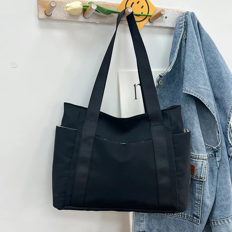 Large-Capacity-Nylon-Tote-Bags-for-Work-Commuting-Carrying-Bag-College-Style-Student-Outfit-Book ...