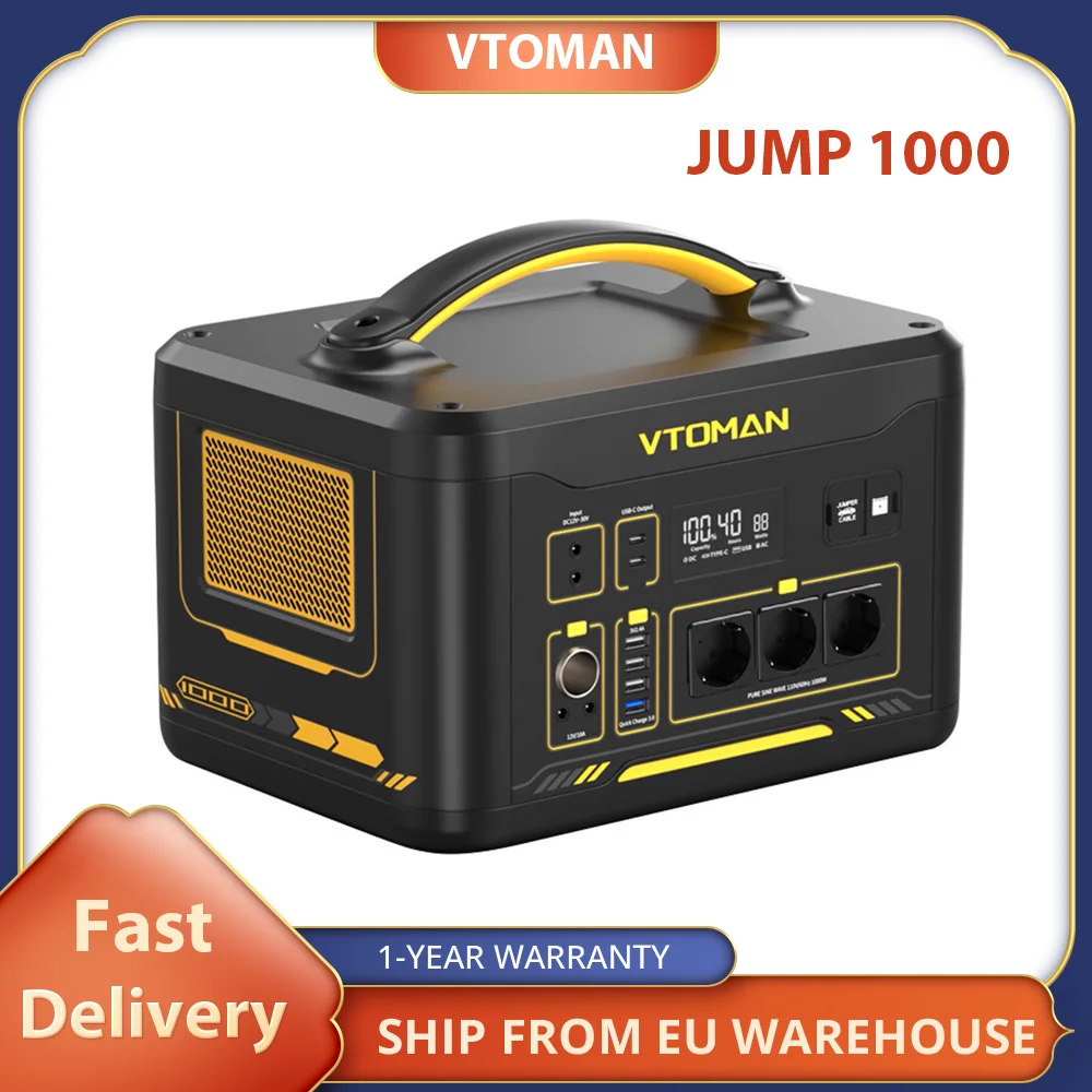 VTOMAN-JUMP-1000-Portable-Power-Station-1408Wh-LiFePO4-Solar-Generator-1000W-AC-Output ...