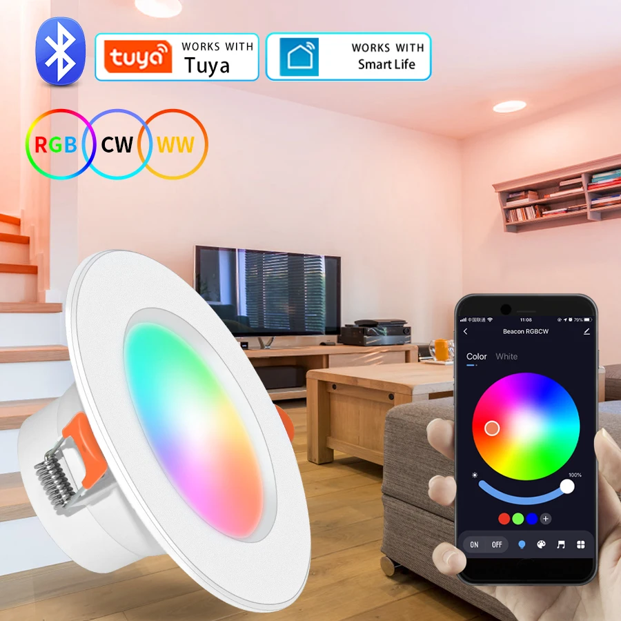 Tuya-Bluetooth-Smart-LED-Downlight-10W-15W-Smart-Life-APP-LED-Lamp-Bulb ...
