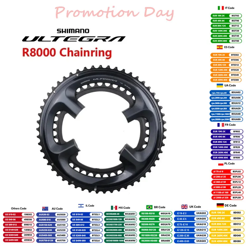 Shimano-ULTEGRA-R8000-Chainring-Crankset-Chainwheel-34T-36T-39T-50T-52T ...