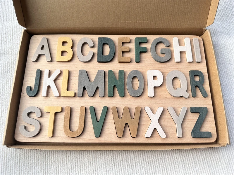 Wooden Alphabet Blocks Pastel