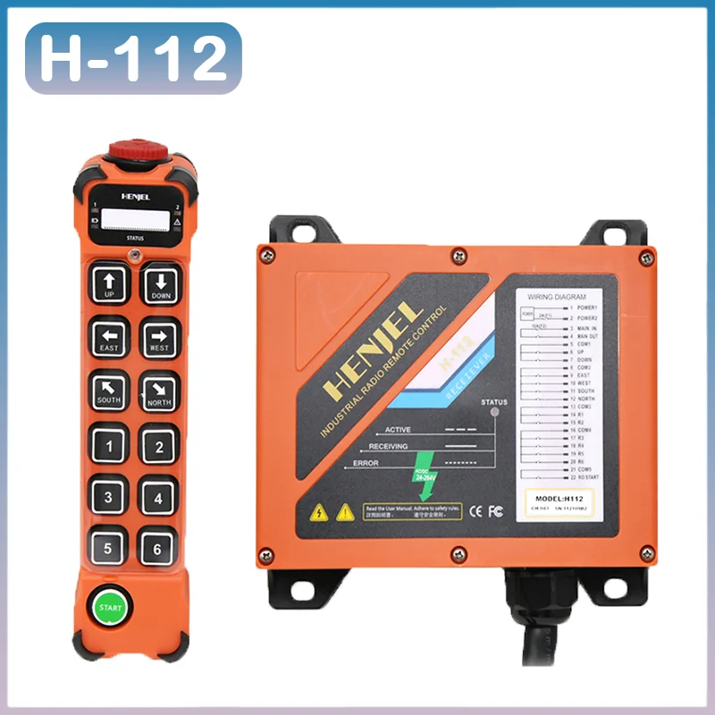 Henjel H112 Industrial Wireless Crane Remote Control 12 Buttons Single ...