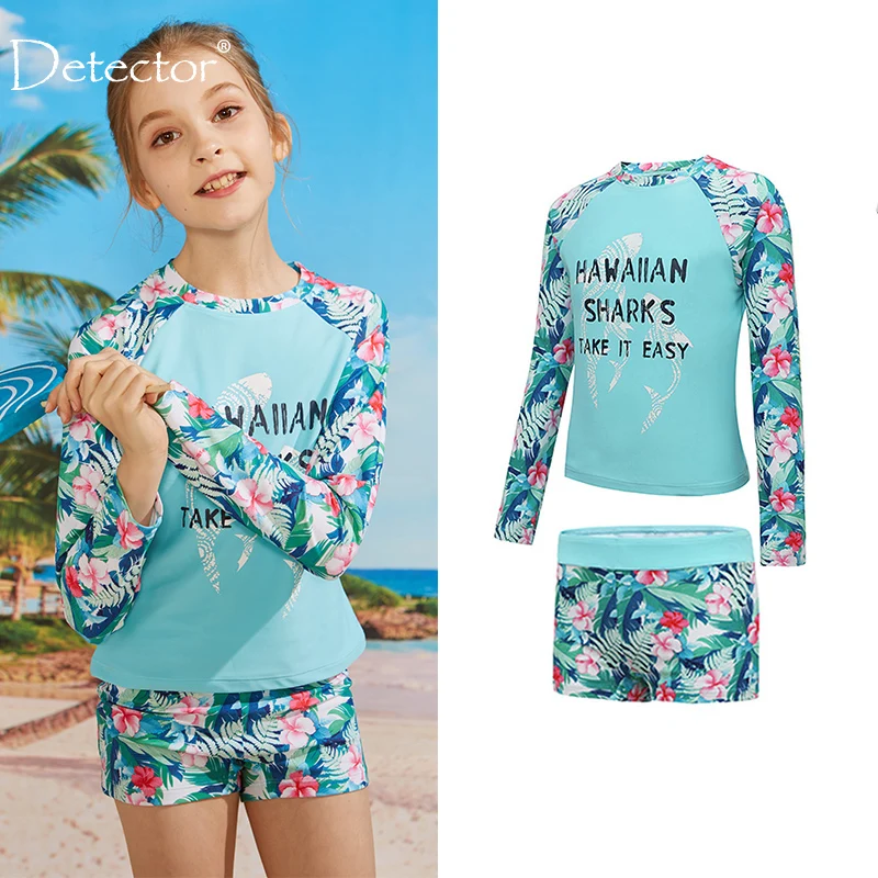 Girls-Long-Sleeve-2-Piece-Rashguard-Swimsuit-Bathing-Suit-UPF-50-Sun ...