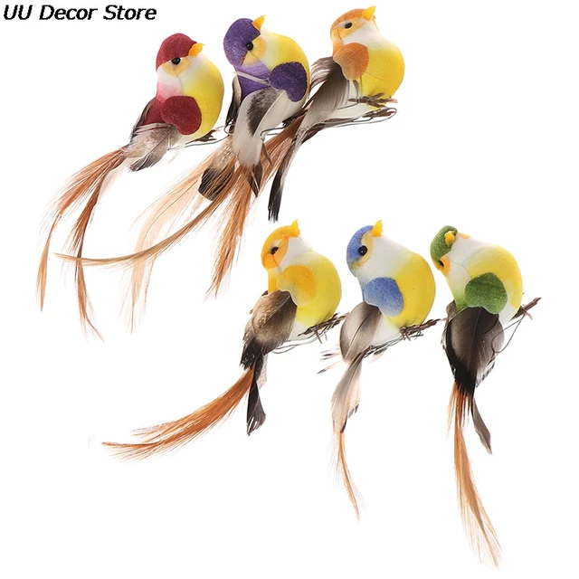 1Pcs 3D Fake Craft Birds Artificial Foam Feathers Birds Birthday Party ...